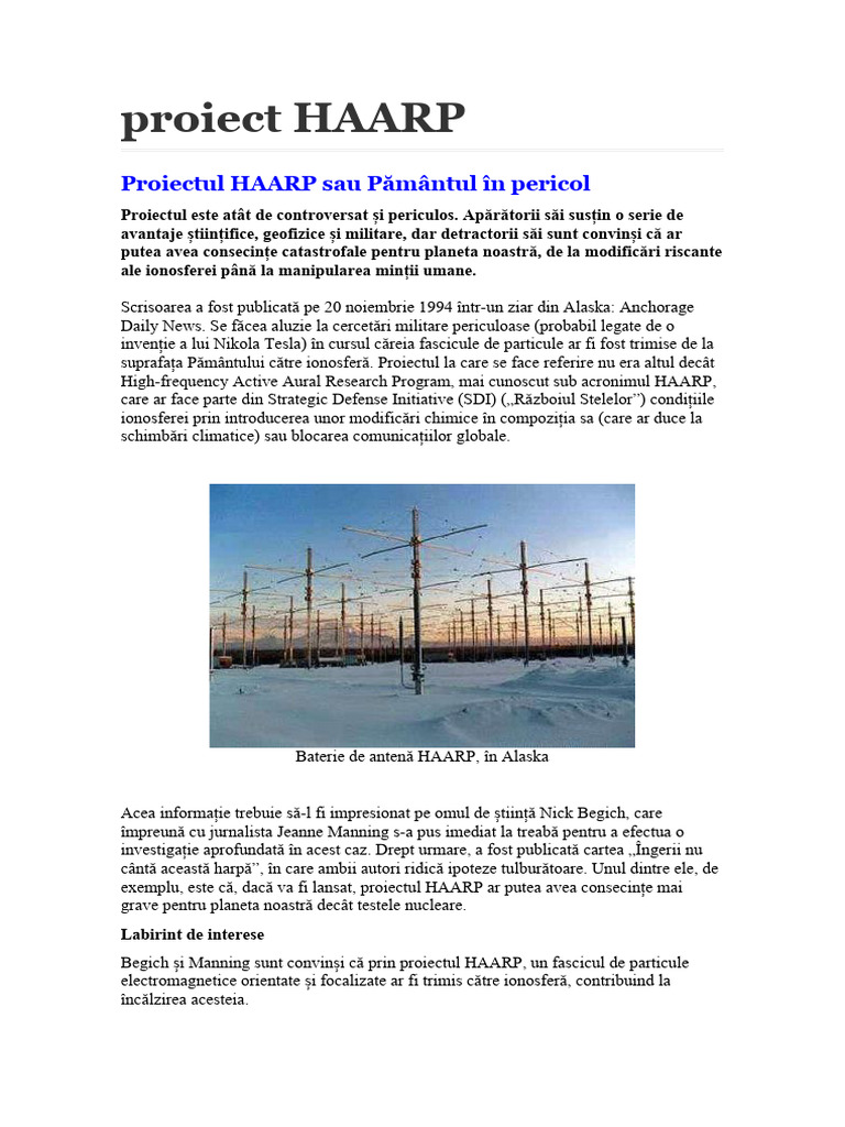 Proiectul HAARP | PDF
