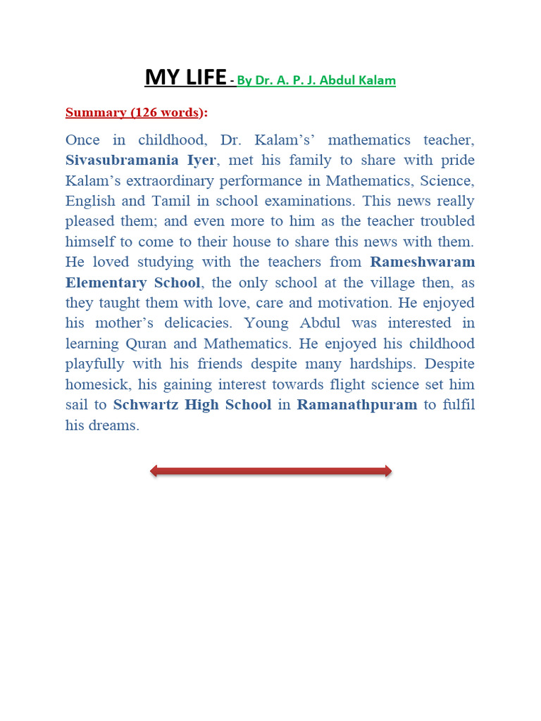 MY LIFE-Biography of Kalam | PDF