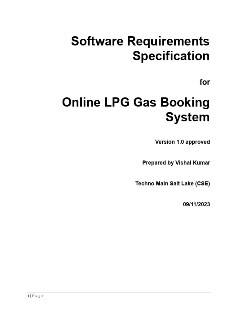 Online LPG Gas Booking System - (SRS) | PDF | Usability | Computer Security