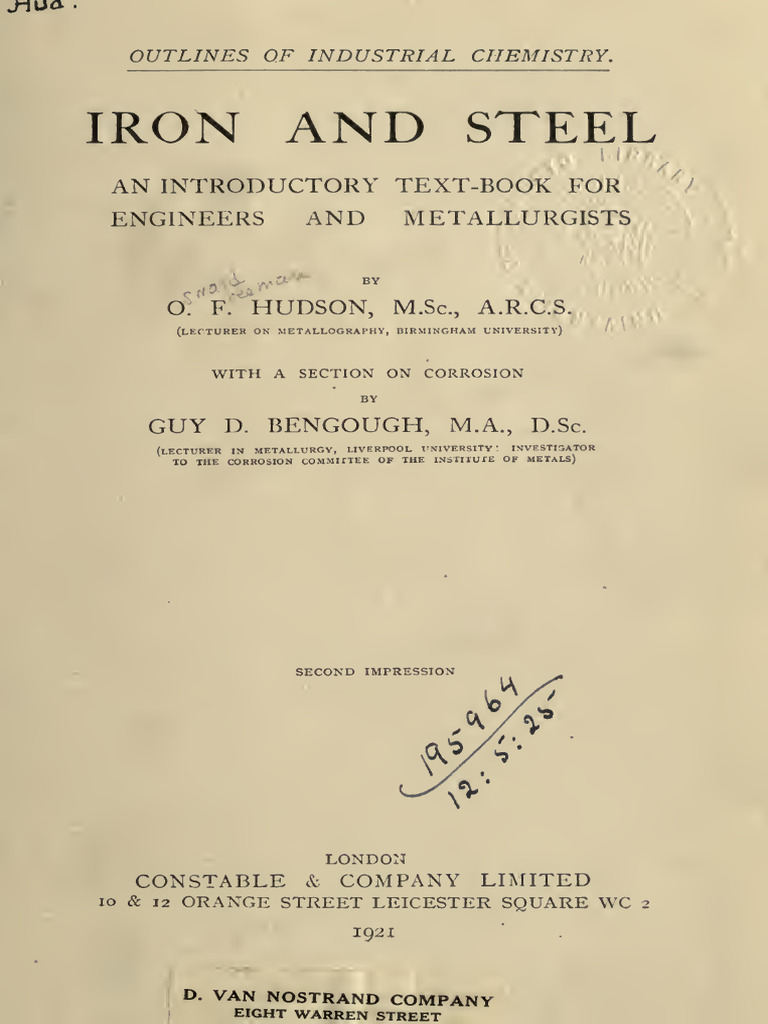 Iron and Steel-An Introductory Text-Boo 1921 | PDF | Steel | Iron