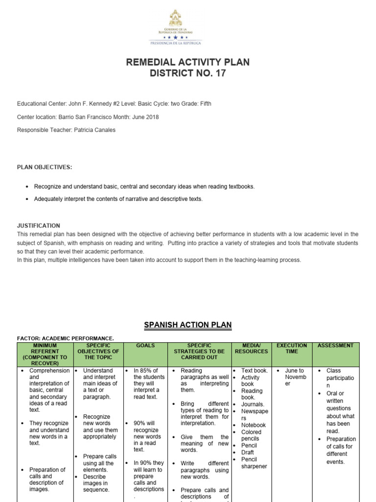 June Remedial Plan | PDF | Reading Comprehension | Human Communication