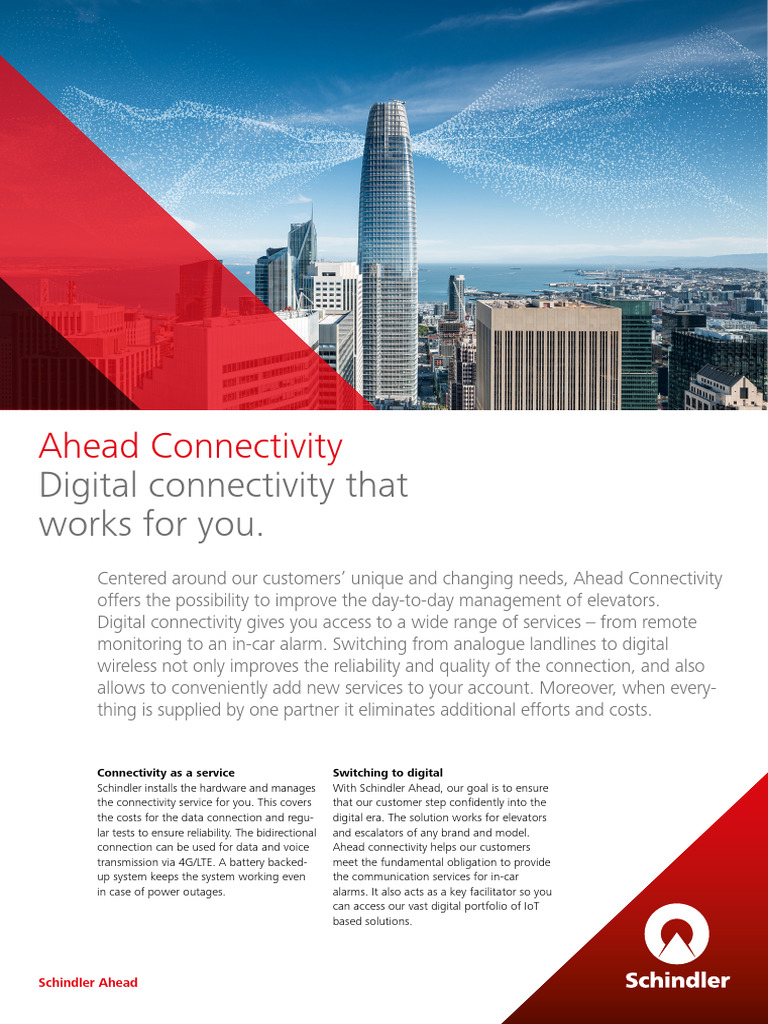 Leaflet Schindler Ahead Connectivity | PDF | 4 G | Computer Hardware