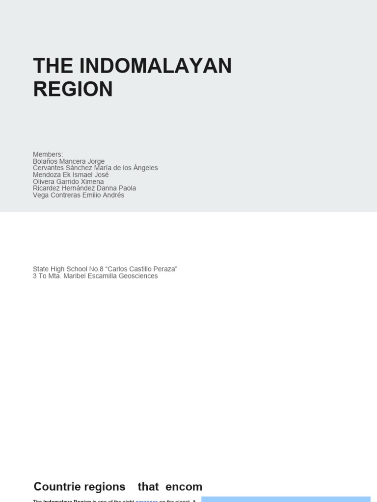 Indomalayan Region | PDF | Biogeography | Earth Sciences