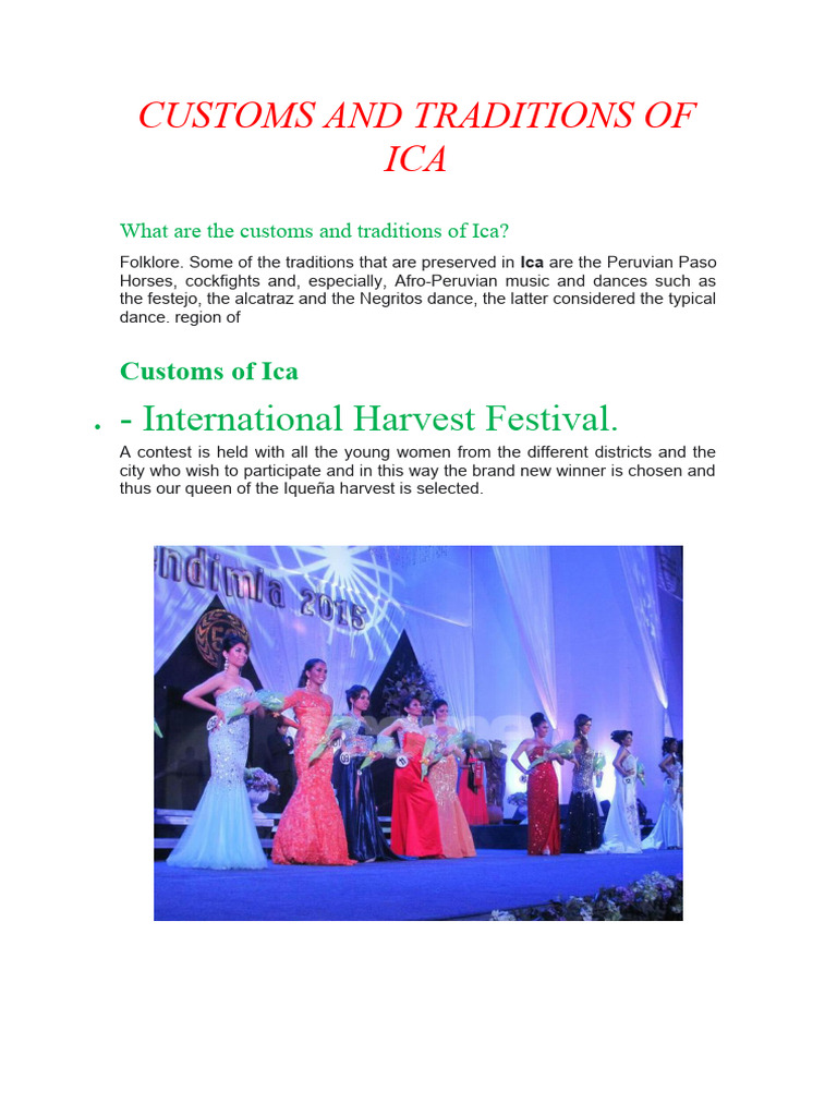 Customs and Traditions of Ica | PDF | Mary, Mother Of Jesus