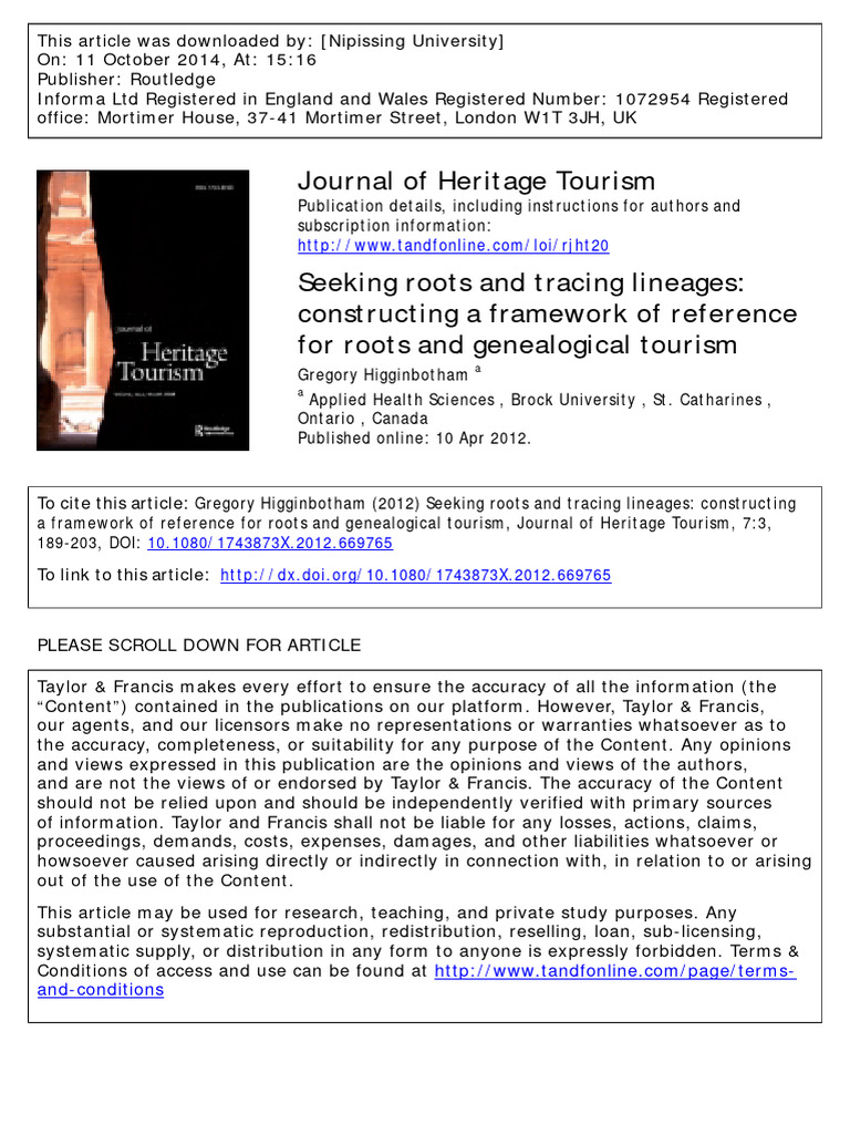 Seeking Roots and Tacing Lineages-Constructing A Framework of Reference ...