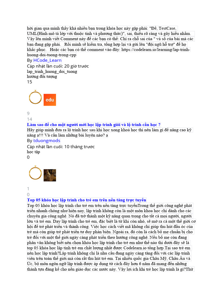 Hcode - Learn: Làm Sao Để Cho Một Người Mới Học Lập Trình Giỏi Và Lộ Trình Cần Học ? | PDF