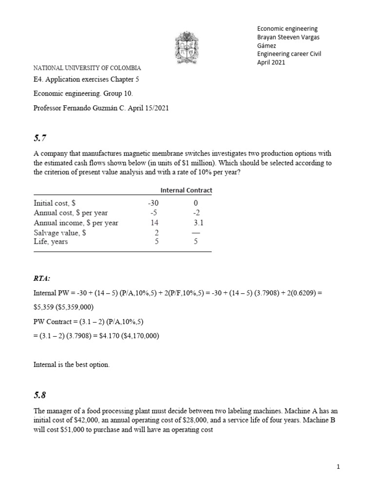 E4. Application Exercises Chapter 5 | PDF | Interest | Present Value