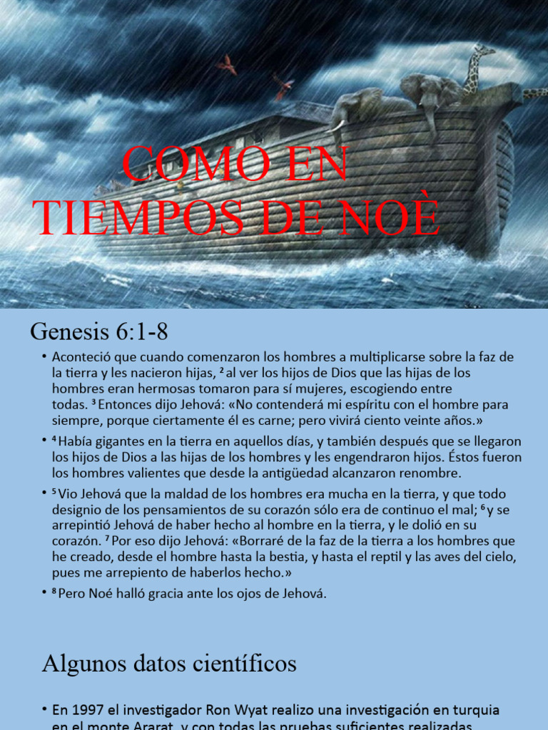 Lecciones de Noé: Maldad y Gracia | PDF | Noé | Arca de Noé
