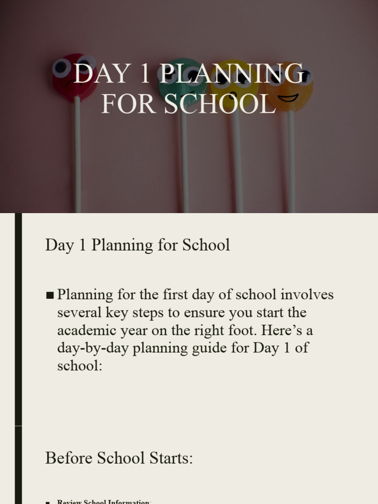 Day 2 Planning For School | PDF | Classroom