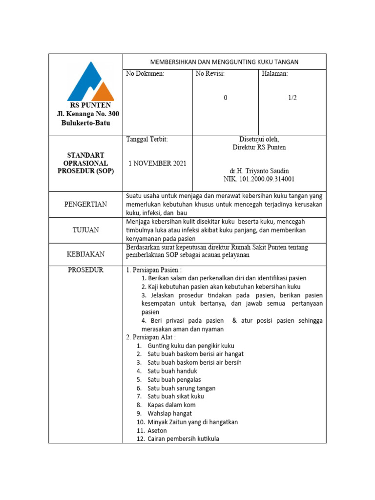 Sop Personal Hygiene | PDF | Kesehatan Holistik