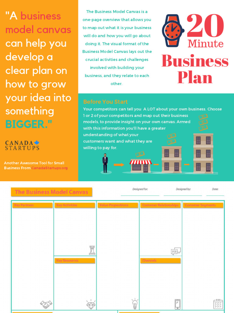 20 Minute Business Plan | PDF | Customer | Business Model