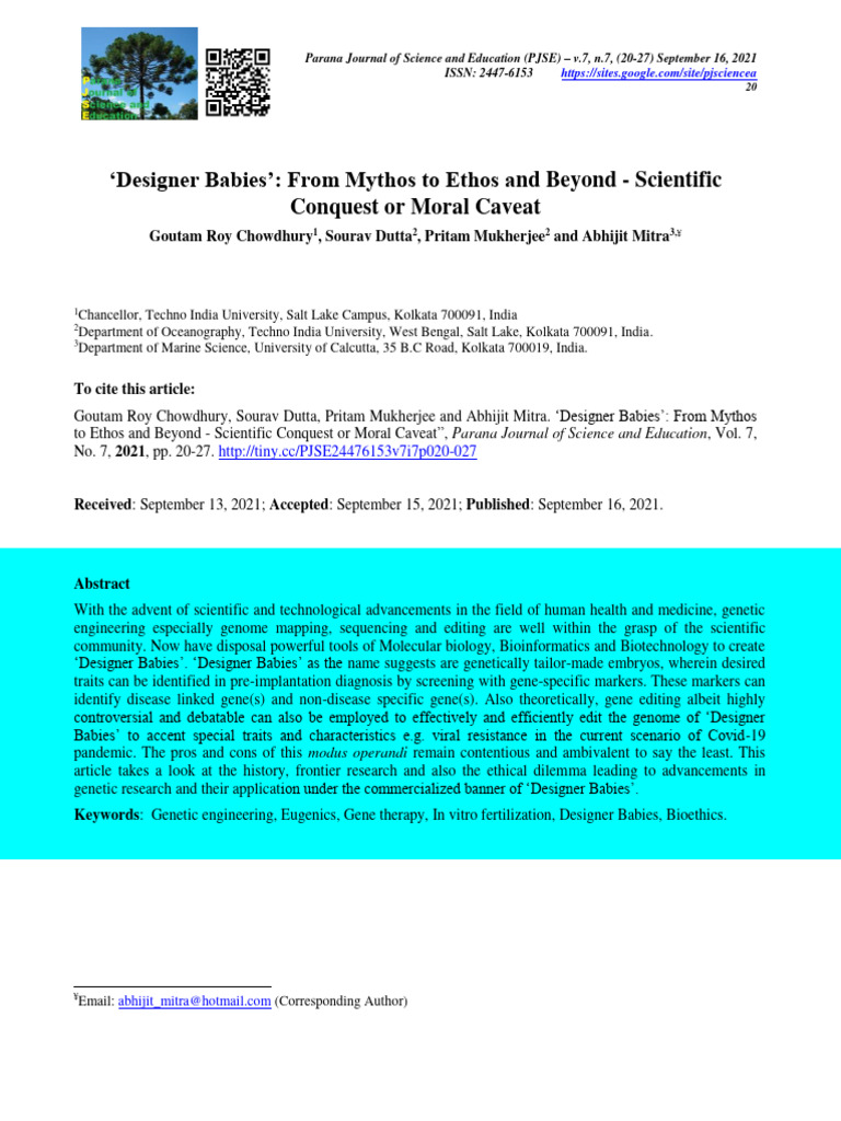 Designer Babies': From Mythos To Ethos and Beyond - Scientific Conquest ...