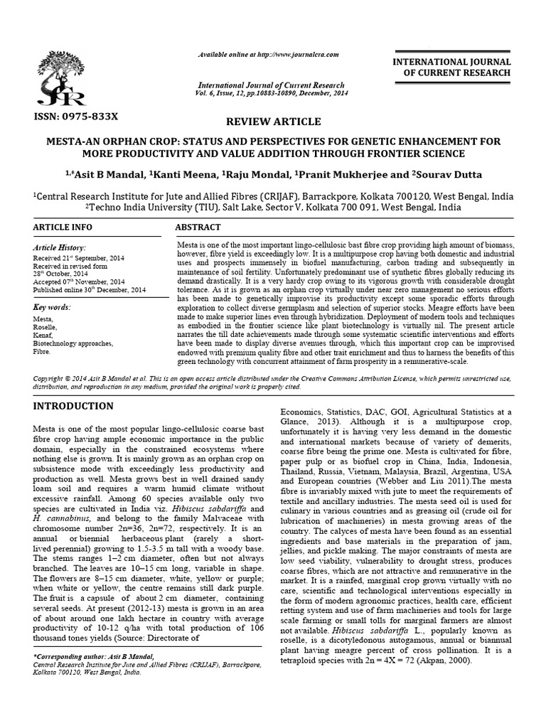 Mesta-Orphan Crop | PDF