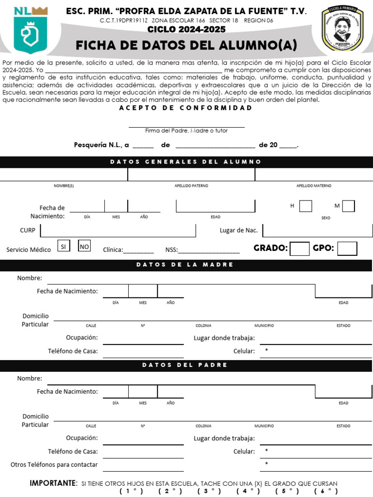 Ficha Datos Alumno 24-25 | PDF