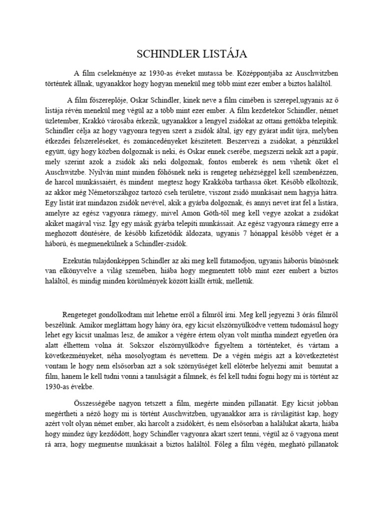 Schindler Listája | PDF