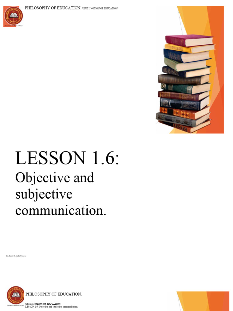 Lesson 1.6 Objective and Subjective Communication. | PDF ...