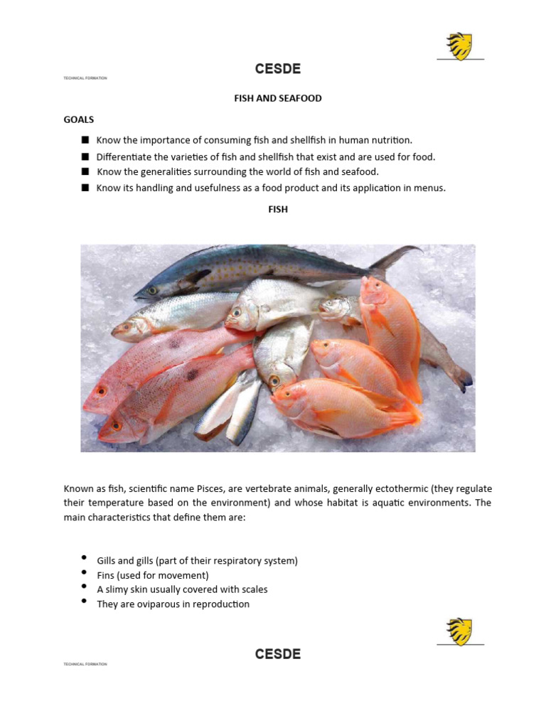 Fish and Seafood Cuts | PDF | Allergy | Fat