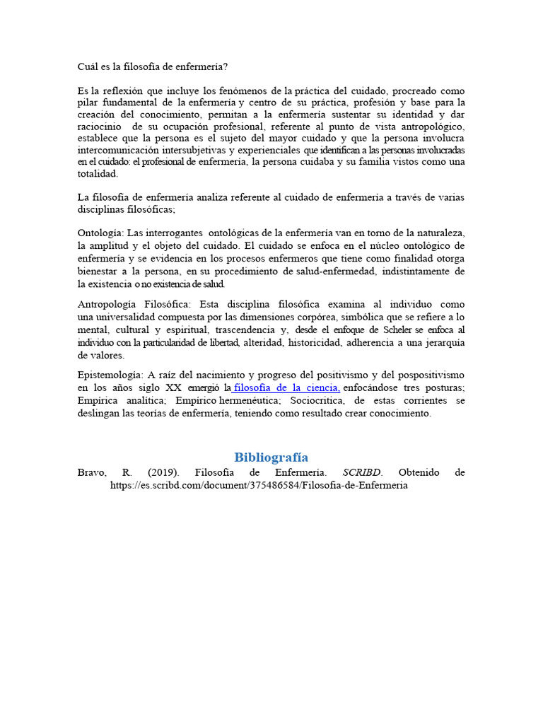 Filosofía de Enfermería-1 | PDF