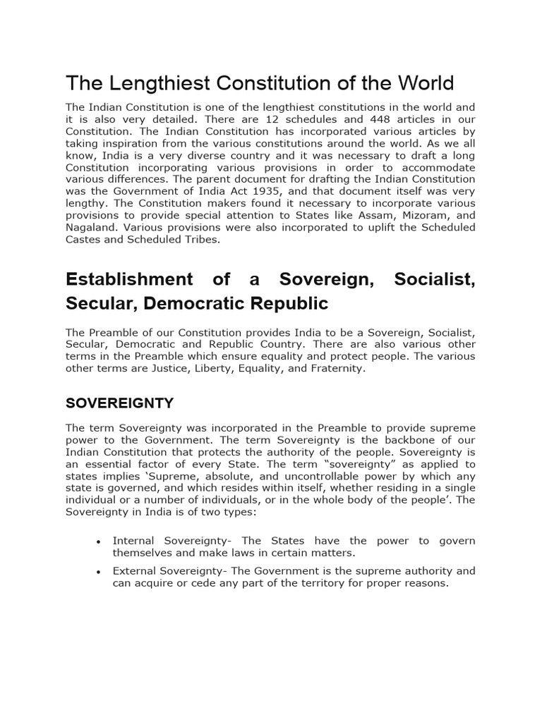 The Lengthiest Constitution of The World | PDF | Justice | Crime & Violence