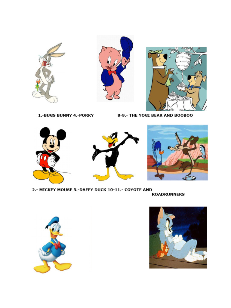 Cartoon Characters Name List | PDF | Art