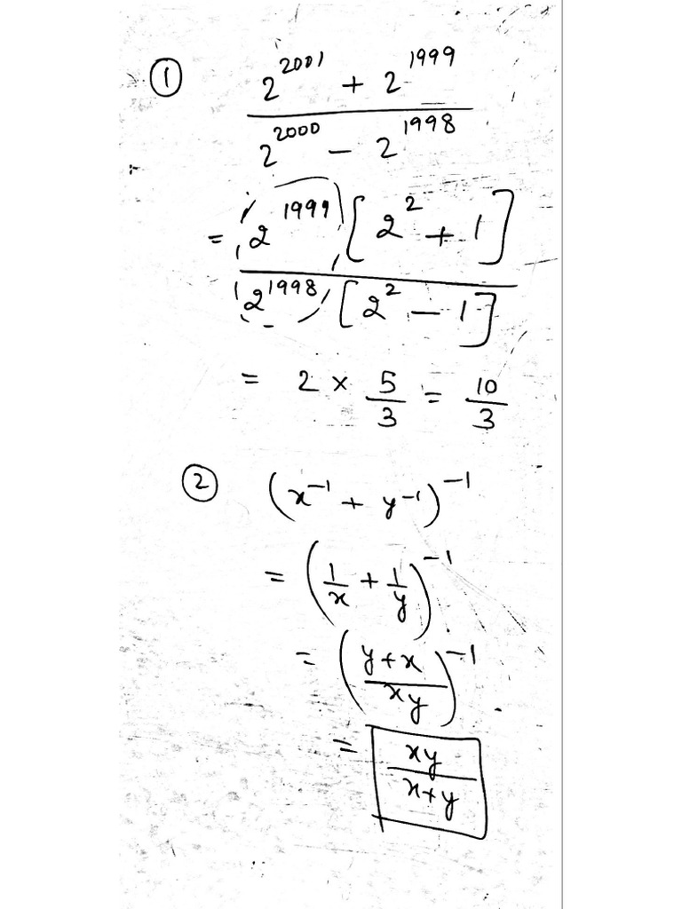 Holidays Homework Exponents Discussion | PDF