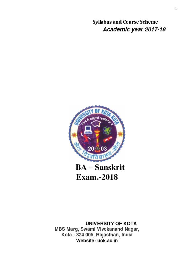 339_B.A. Sanskrit Part-I,II, III | PDF
