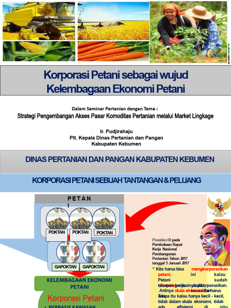 Paparan Seminar Pertanian Korporasi Petani | PDF