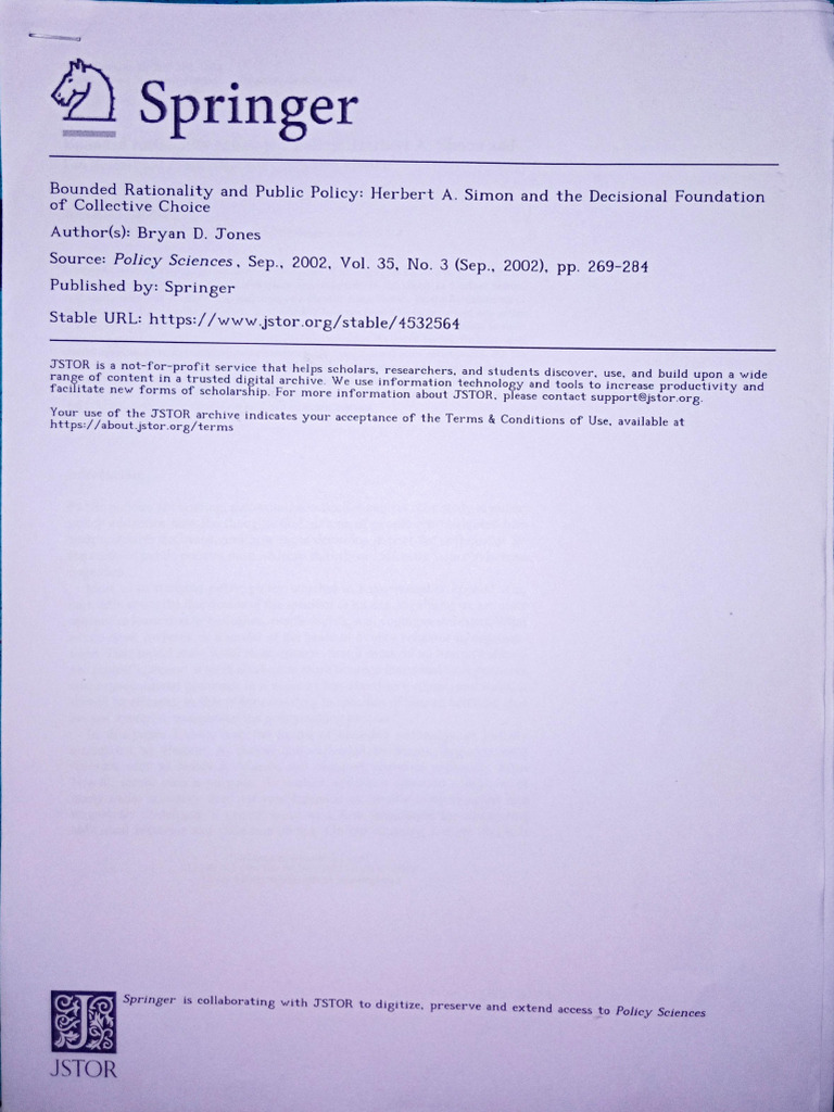 Bounded Rationality - Herbert A. Simon | PDF