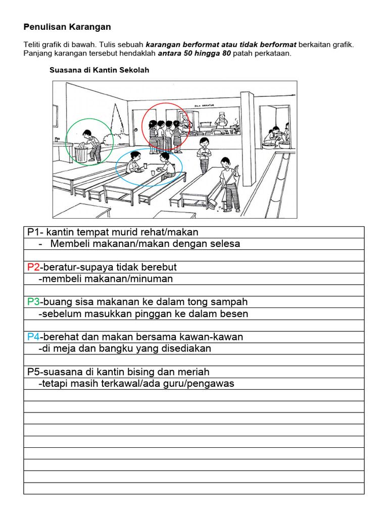 Penulisan Karangan Suasana Kantin 21.8.2023-Jawapan | PDF | Memasak ...