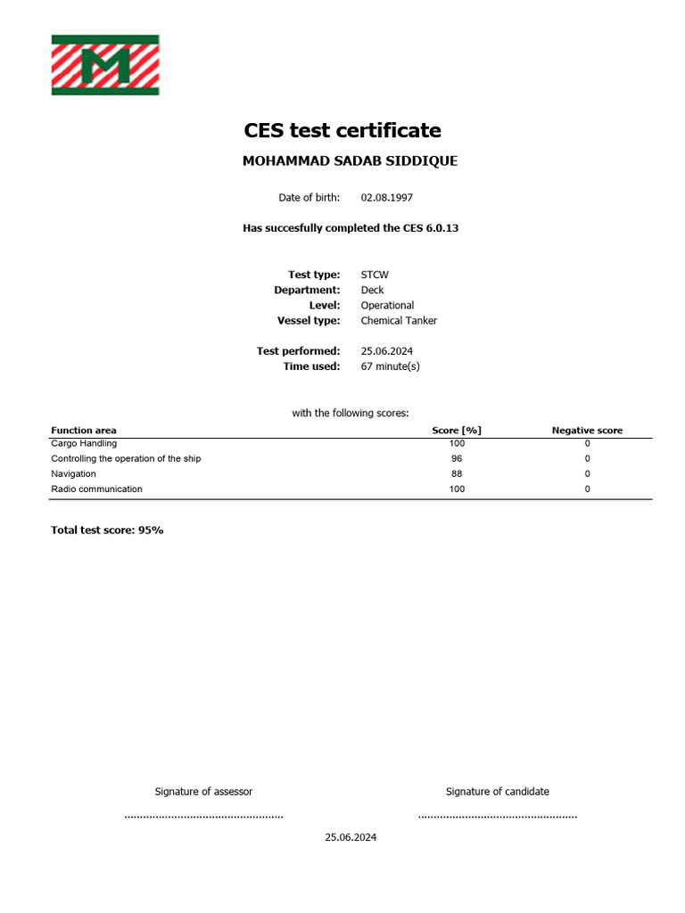 CESTest Certificate | PDF