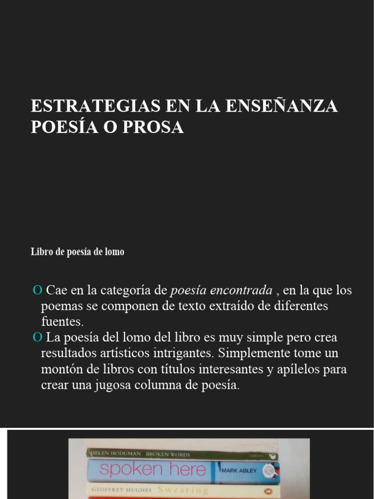 Estrategias en La Enseñanza de Poesía o Prosa | PDF | Poesía
