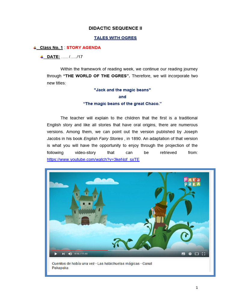 Didactic Sequence II Ogres Ok | PDF | Jack And The Beanstalk | Human Communication