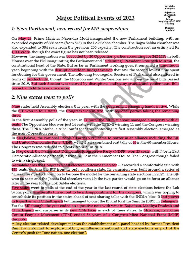 Major Political Events of 2023 | PDF | International Criminal Court ...