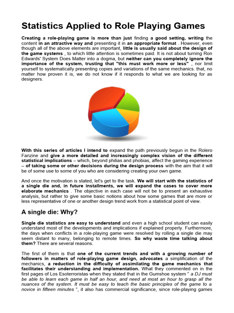 Statistics Applied To Role Playing Games | PDF | Statistics | Normal ...