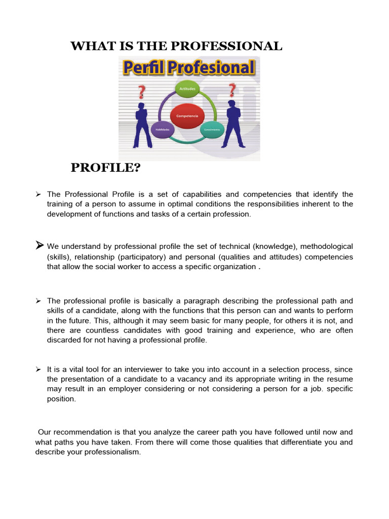 Professional Profile | PDF | Experience | Knowledge