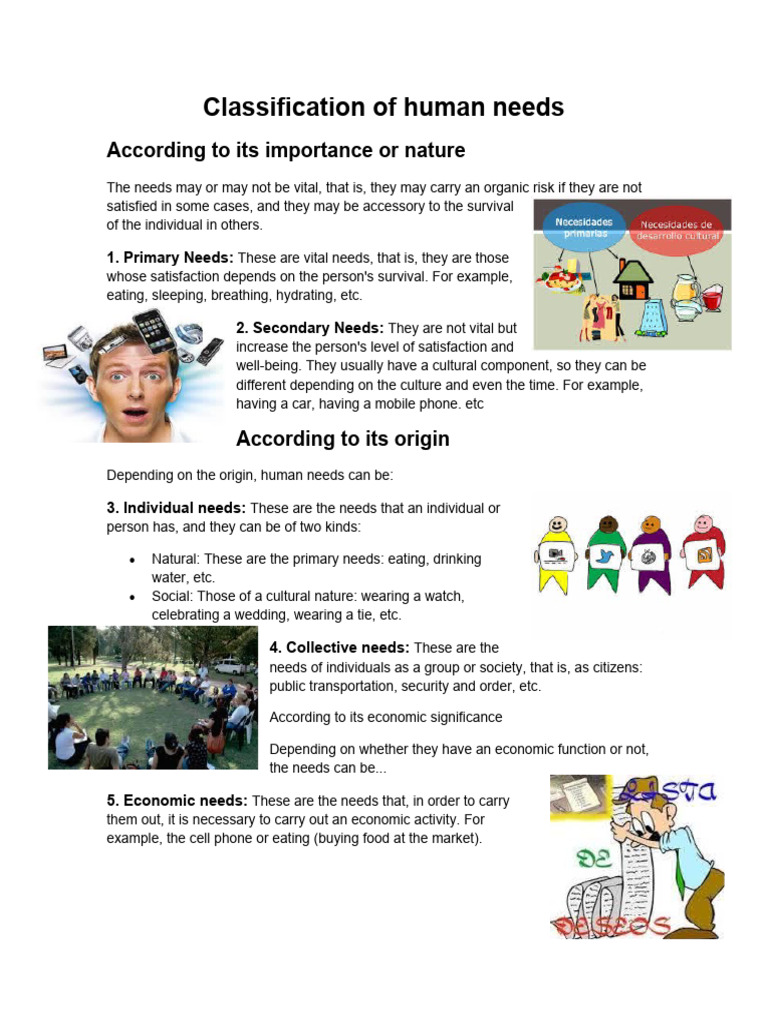 Classification of Human Needs | PDF | Social Psychology | Behavioural ...