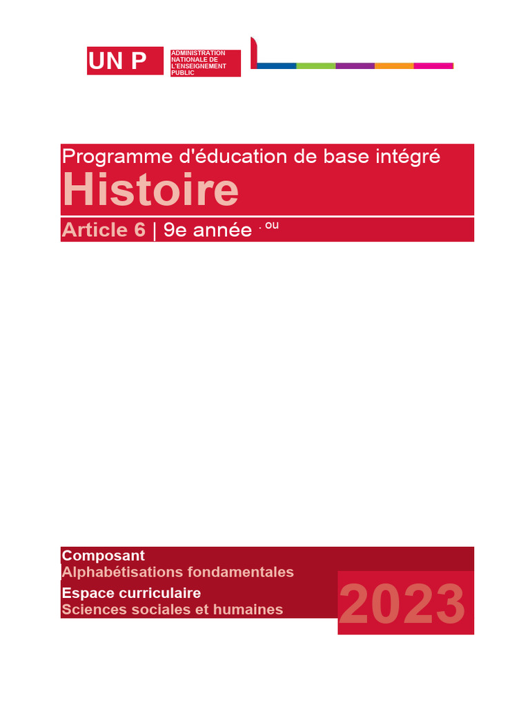Programme d'éducation de base intégré | PDF | Apprentissage | Pédagogie