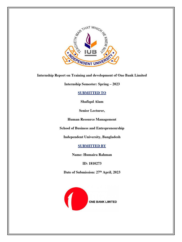 Humaira Rahman Final Report | PDF | Economies | Business