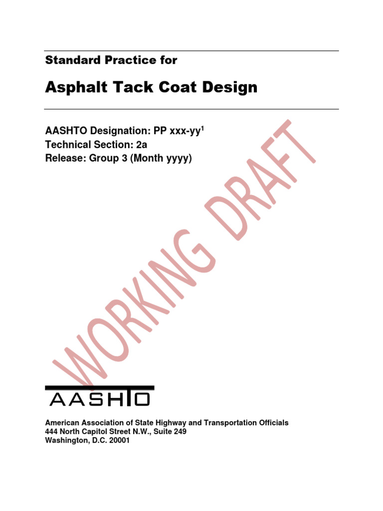 Design For Tack Coats 11-4-16 (v-1 Final) | PDF | Road Surface | Concrete