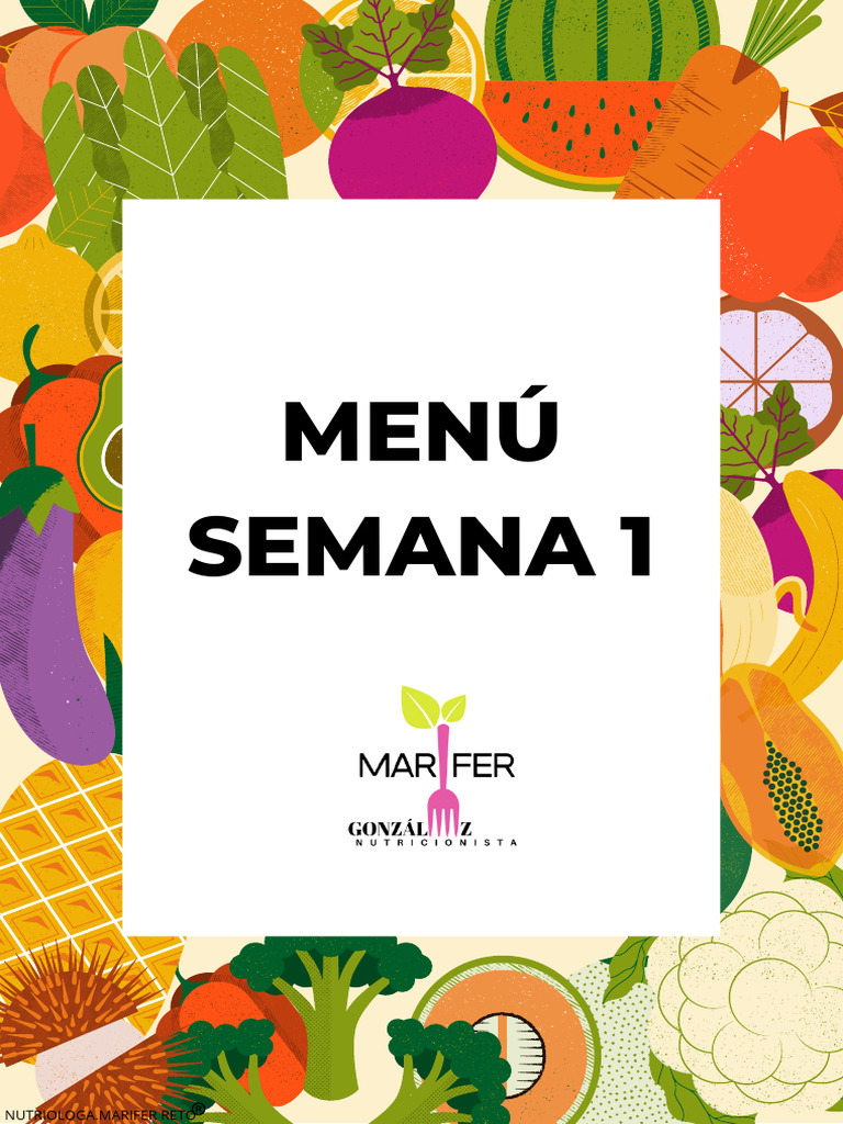 Menu Semana 1 | PDF | ensalada | Vegetales