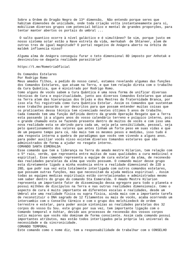 Funções dos Comandos Estelares | PDF | Terra | Estrelas