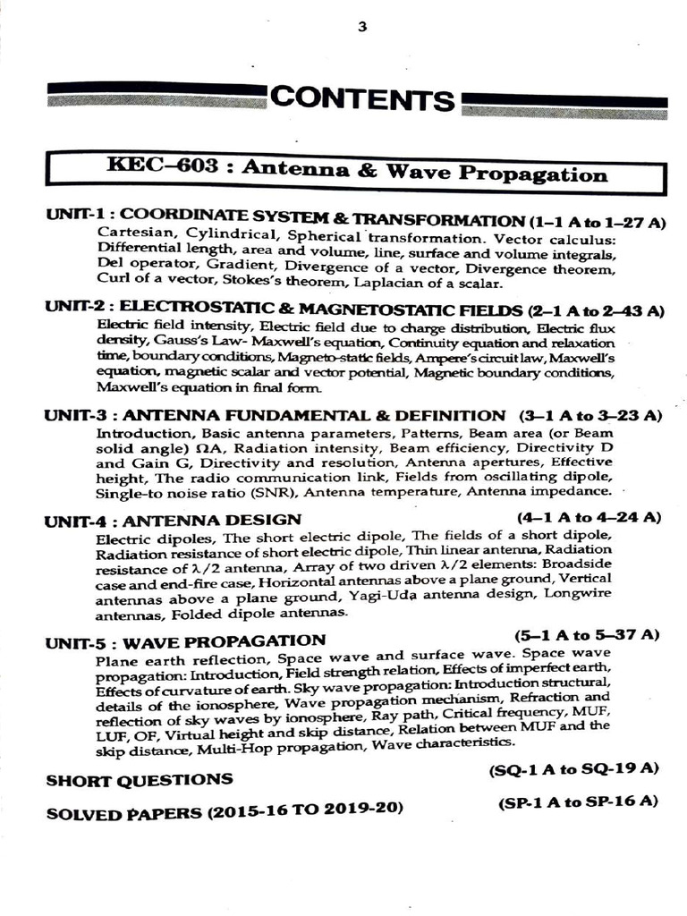 Antenna & Wave Propagation | PDF Antenna & Wave Propagation | PDF