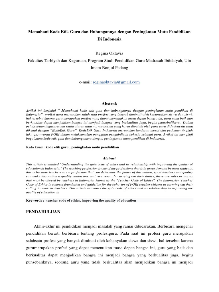 UAS Artikel Profesi Regina Oktavia 0052 | PDF