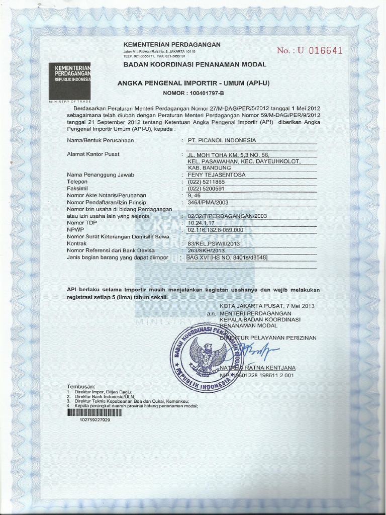 Apiu 2 (Pt. Picanol Indonesia) | PDF