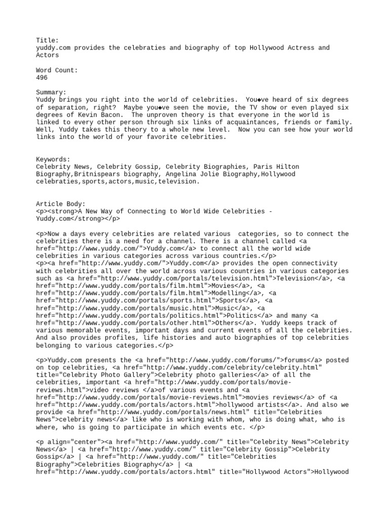 Provides The Celebraties and Biography of Top Hollywood Actress and ...