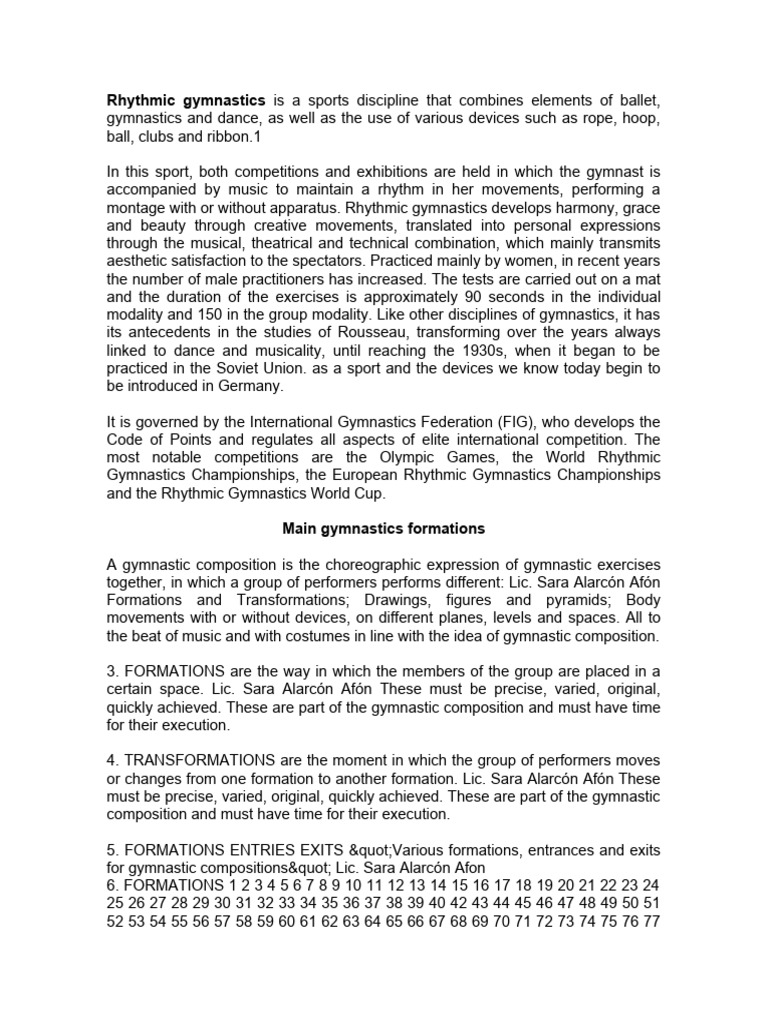 Rhythmic Gymnastics | PDF | Gymnastics | Foot