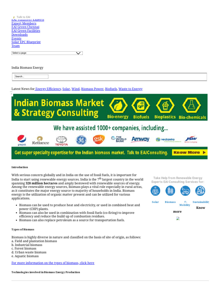Biomass Energy Potential in India | PDF | Biofuel | Biodiesel