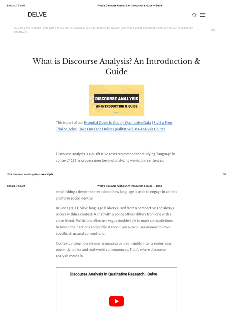 What Is Discourse Analysis - An Introduction & Guide - Delve | PDF | Discourse | Qualitative ...