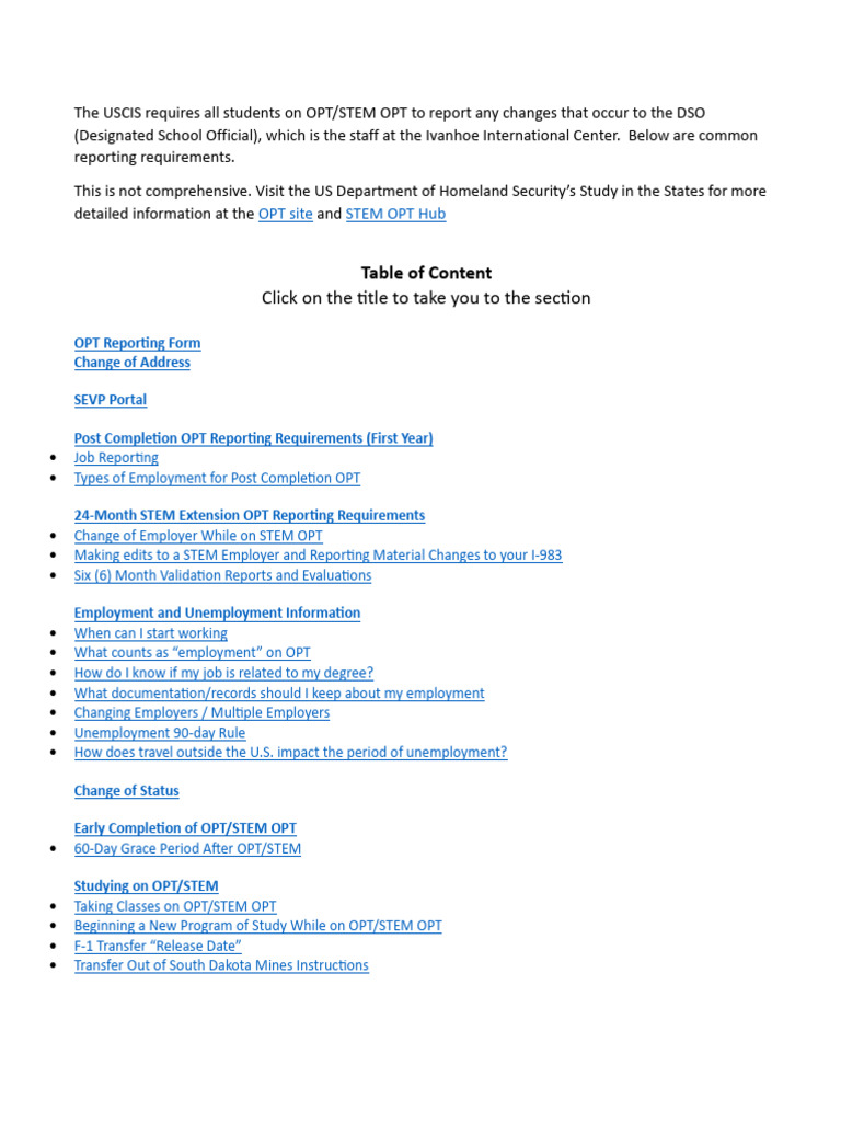 2024-02 Most Common Reporting Requirements During OPT-STEM | PDF ...