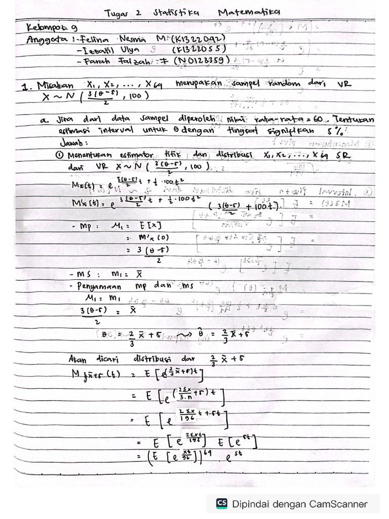 Tugas 2 STATMAT (Kel. 9) | PDF